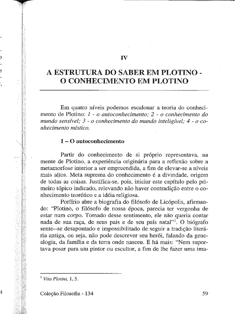 A Estrutura Do Saber em Plotino | PDF