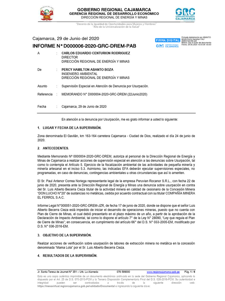 Informe TÃ©cnico | PDF | Minería