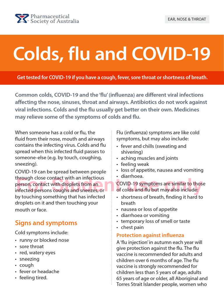 Colds, Flu and COVID-19 | Download Free PDF | Common Cold | Influenza