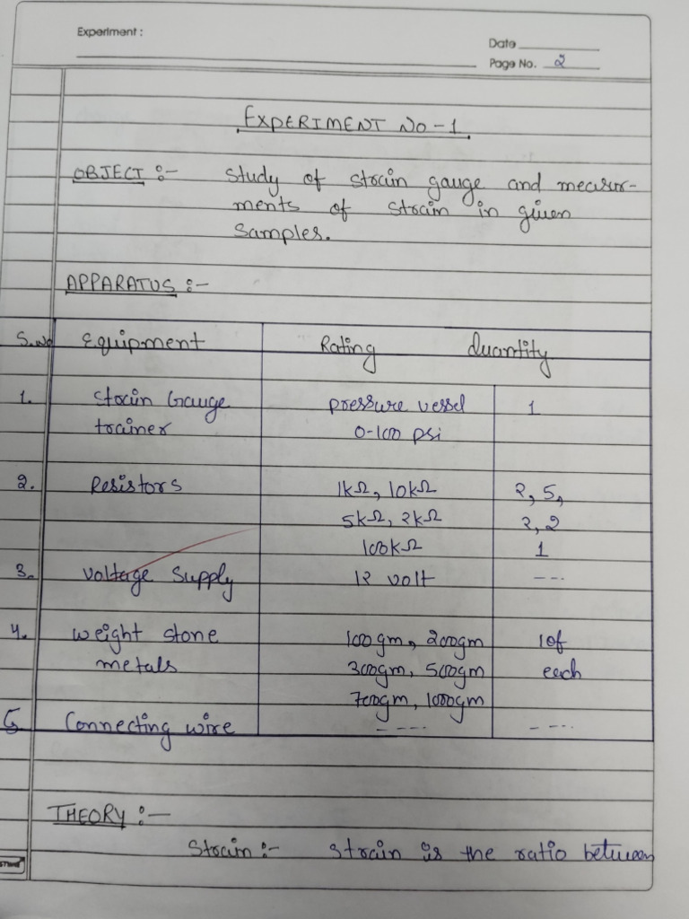 Experimental 1 Instrument | PDF
