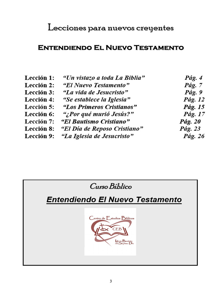 Entendiendo El Nuevo Testamento Lecciones 1-9 | PDF | Jesús | Natividad ...