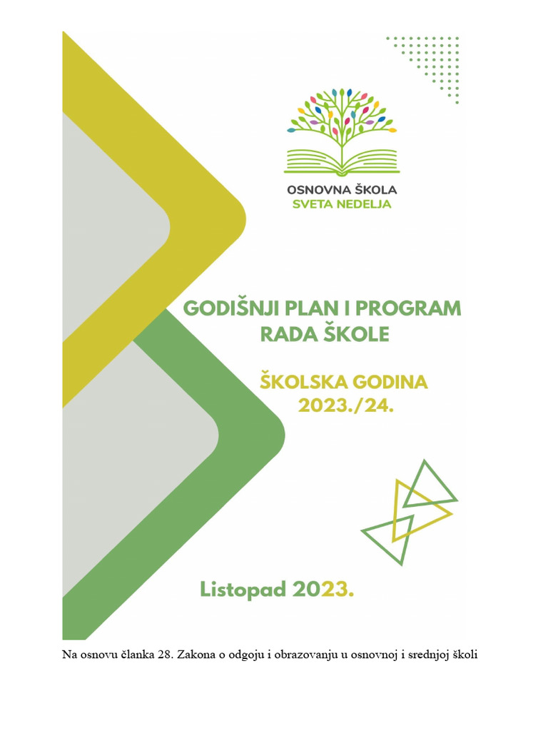 Godisnji Plan I Program 2023 2024 | PDF