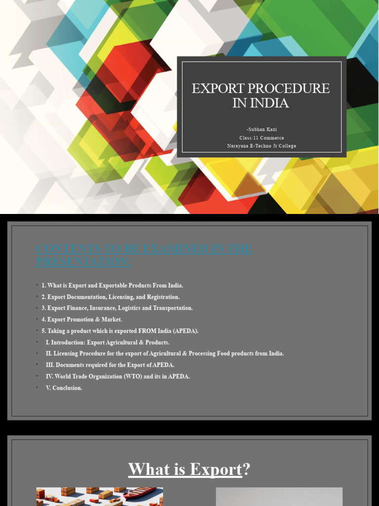 Export Procedure in India by SUBHAN | PDF | Pro Forma | Letter Of Credit