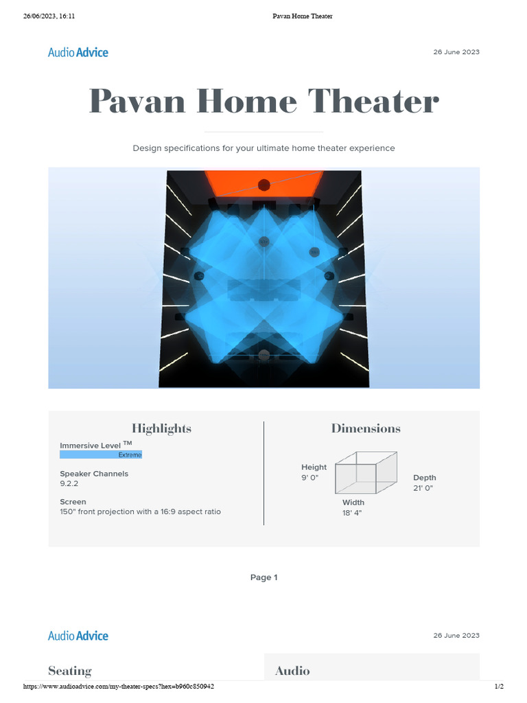 Pavan Theater Specs - Audio Advice | PDF | Loudspeaker | Video