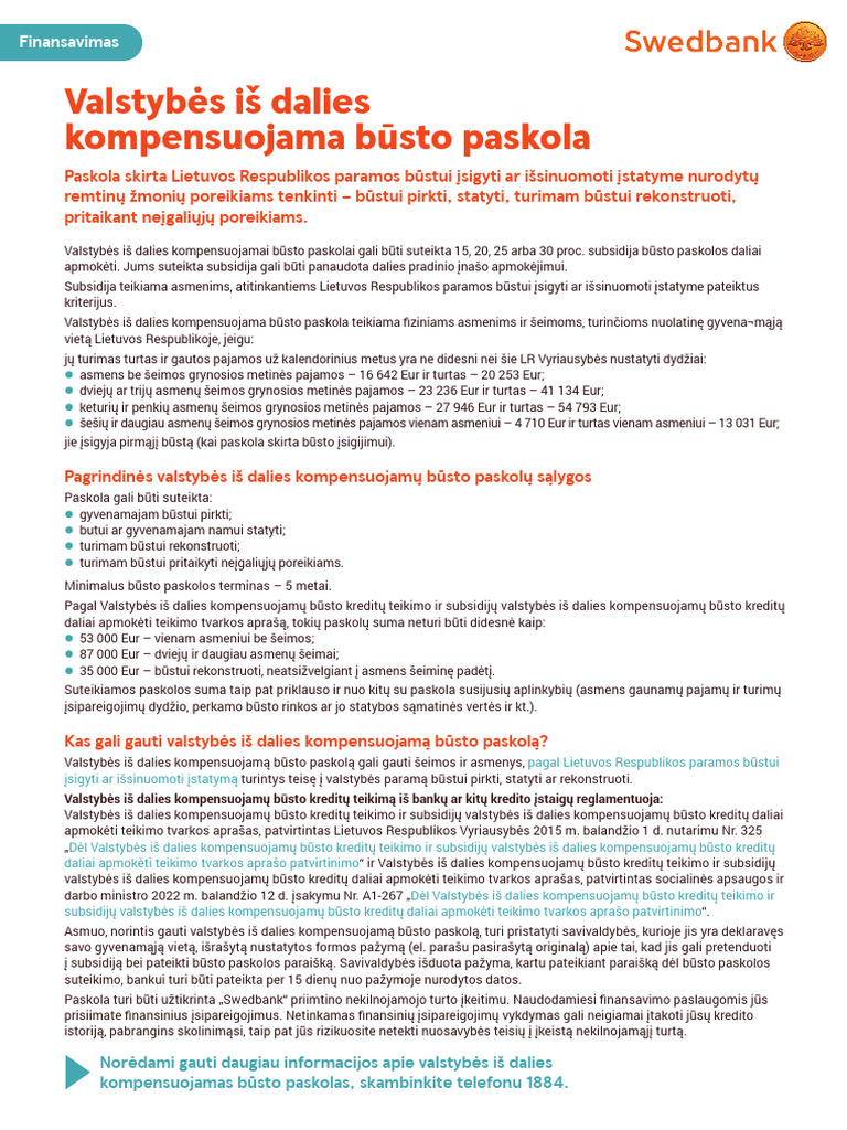 Valstybes Is Dalies Kompensuojama Busto Paskola | PDF