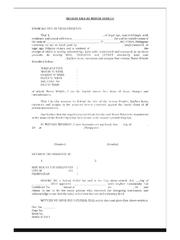 Deed of Sale | PDF