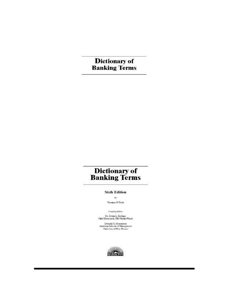 (Barron's Business Guides) Thomas P. Fitch - Barron's Dictionary of ...