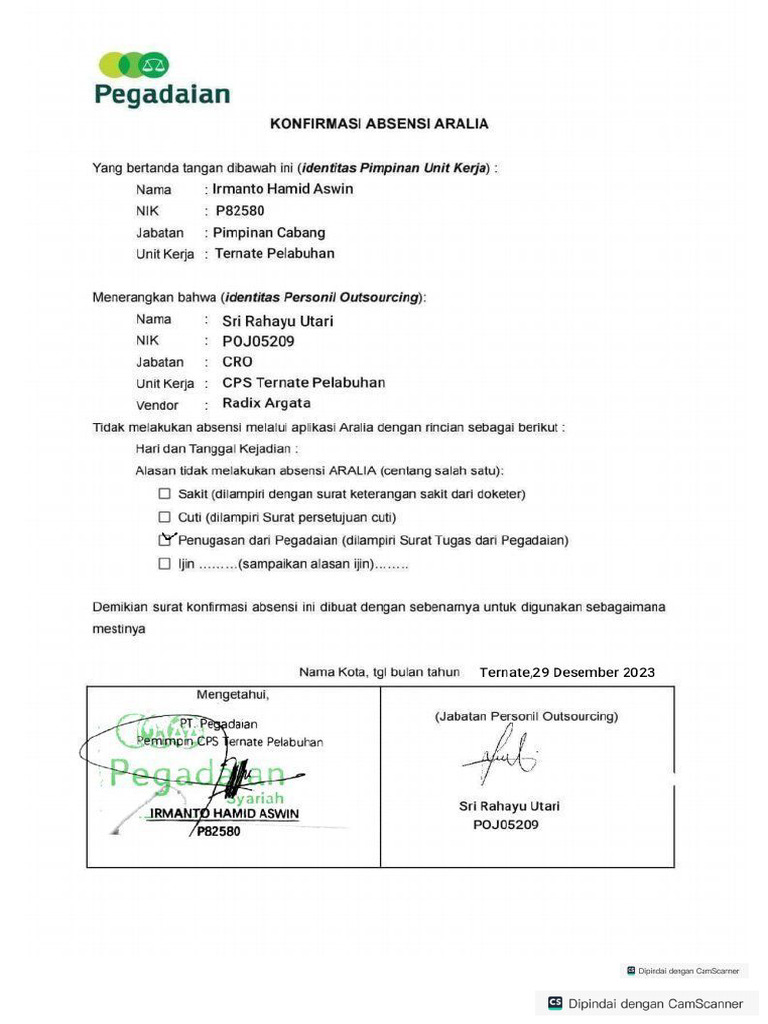 Absn Sri Rahayu Utari (Bulan Desember) | PDF