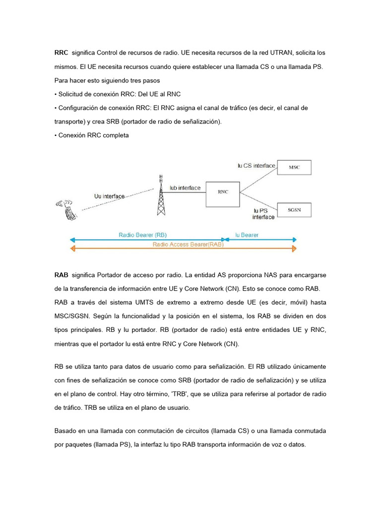 RRC y RAB en Redes UMTS y LTE | PDF | Telecomunicaciones móviles ...