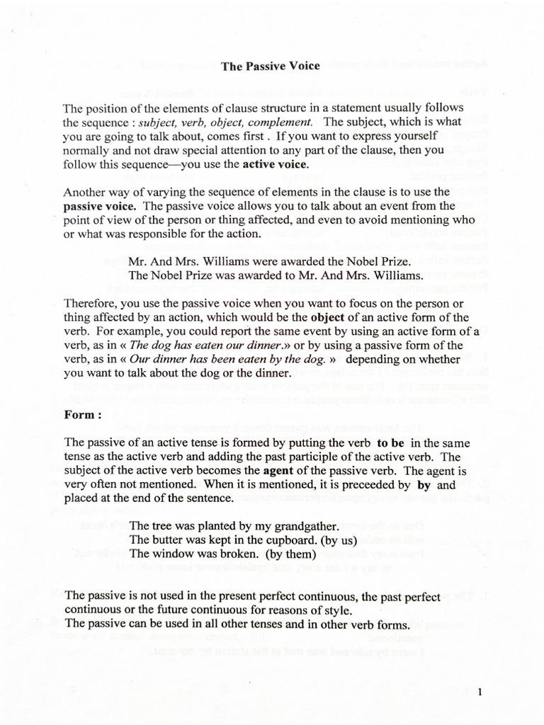 Chapter 2 - Passive Voice-3 | PDF