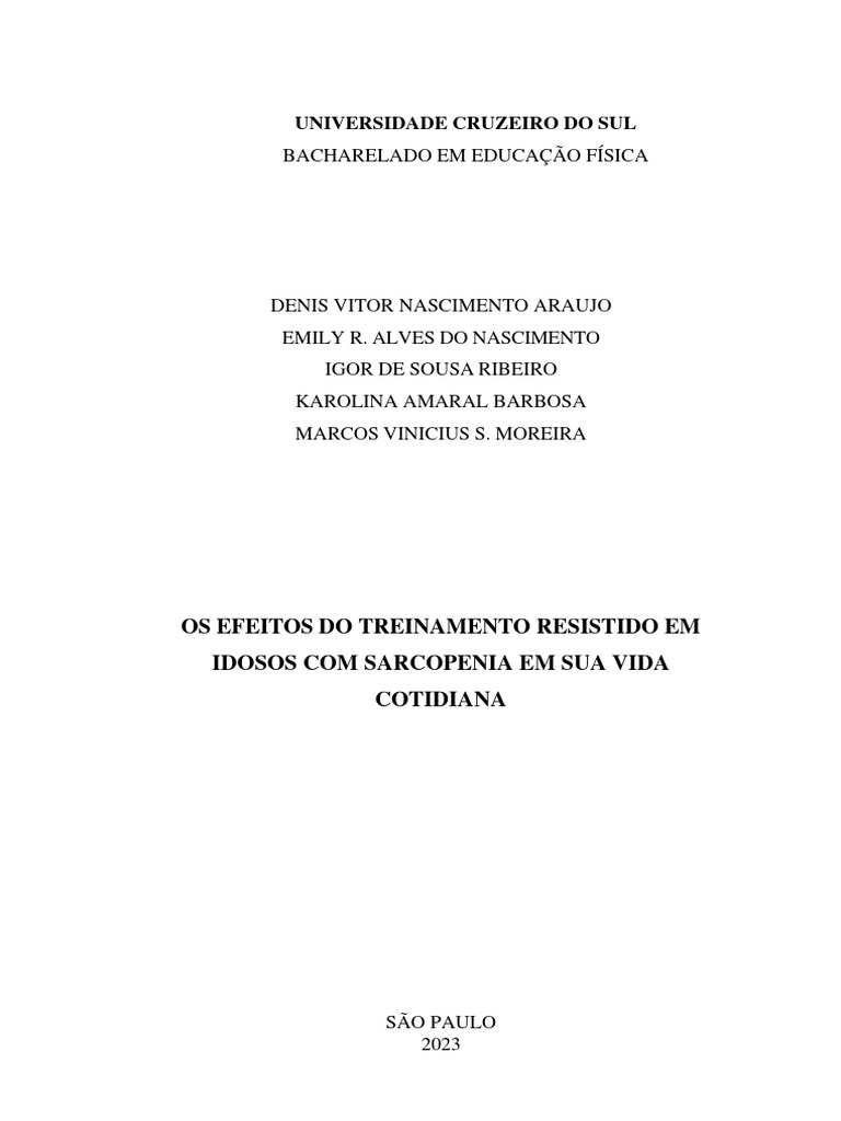 TCC 2023 | PDF | Envelhecimento | Músculo