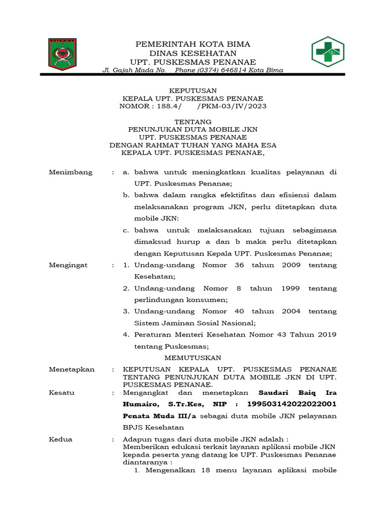 Sk Duta Mobile Jkn Pdf