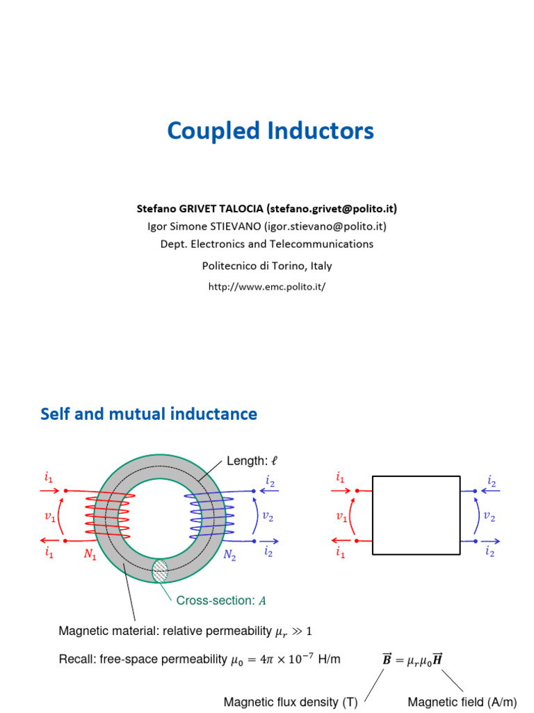 Coupled Inductors: Self and Mutual Inductance | PDF | Inductance | Inductor