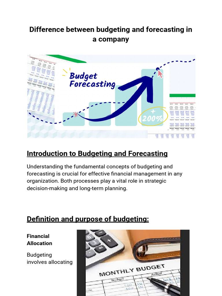 Budgeting vs. Forecasting Explained | PDF | Forecasting | Budget