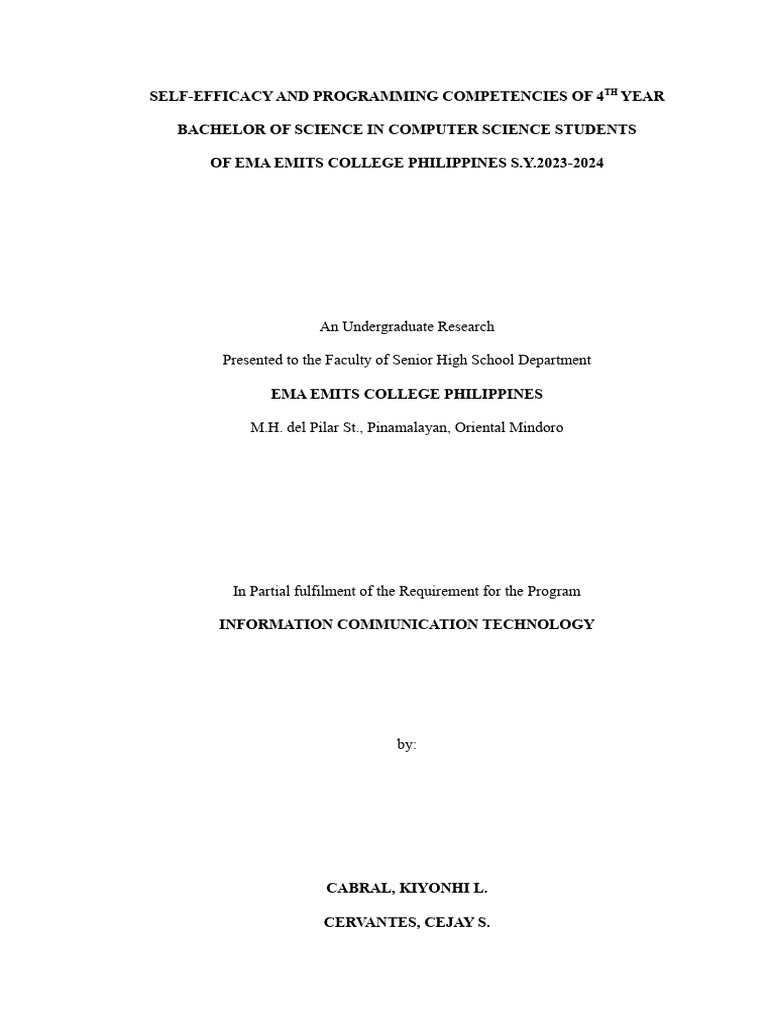 Ict Alexis Research 4 | PDF | Self Efficacy | Computer Programming