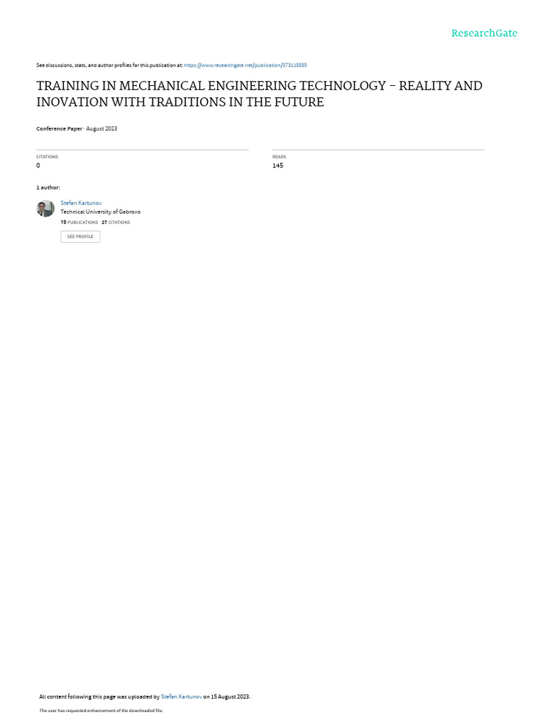 Mechanical Engineering Training Innovations | PDF | Curriculum ...