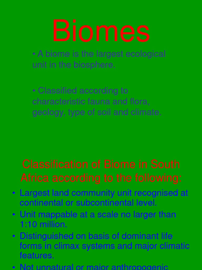 Biomes of South Africa PPT 2024 | Download Free PDF | Grassland | Savanna