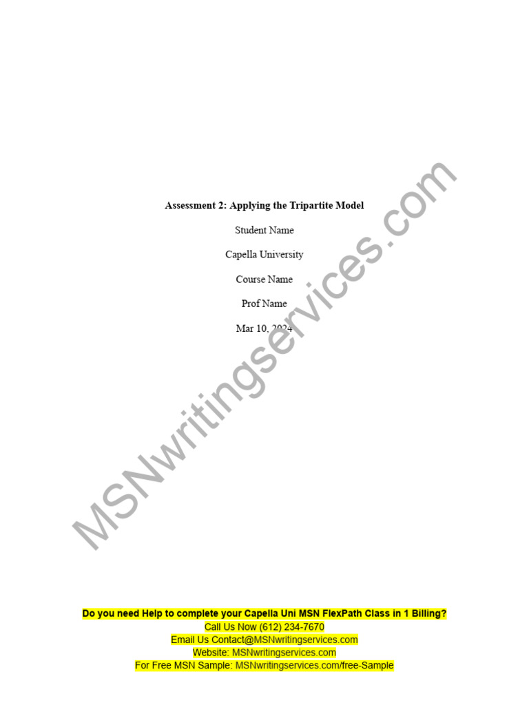 NURS FPX 6103 Assessment 2 Applying The Tripartite Model | PDF ... NURS FPX 6103 Assessment 2 Applying The Tripartite Model | PDF ...