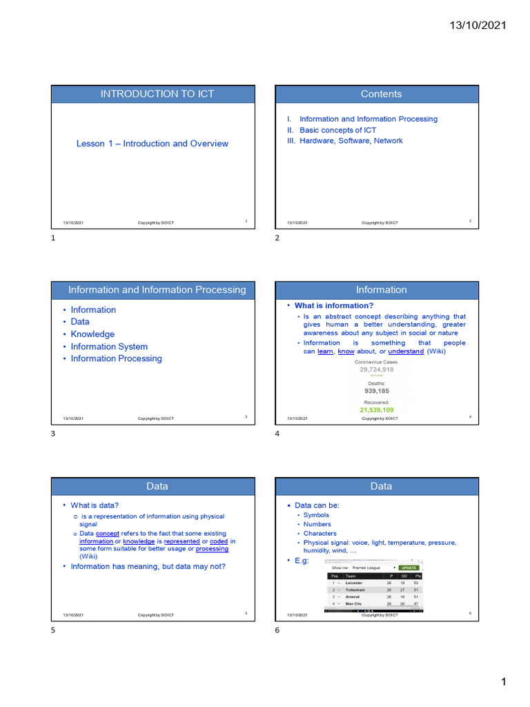 Lesson 1 - Basic Concepts of ICT - Compatibility Mode | Download Free PDF | Computer Network ...