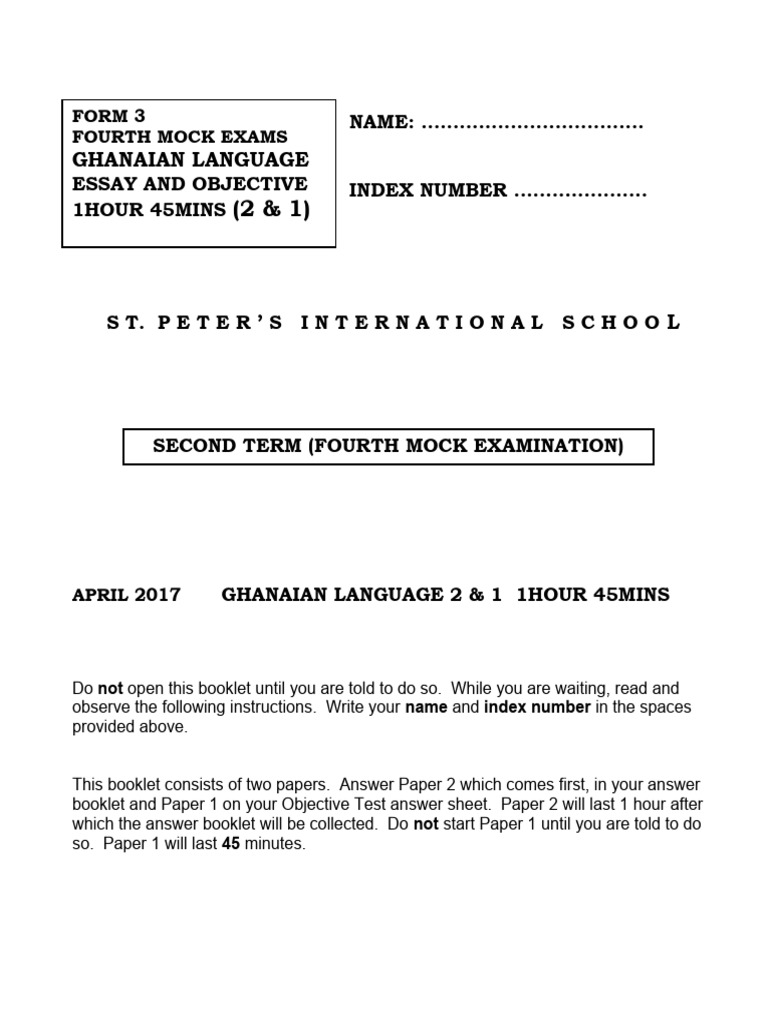 Fante JHS Mock | PDF