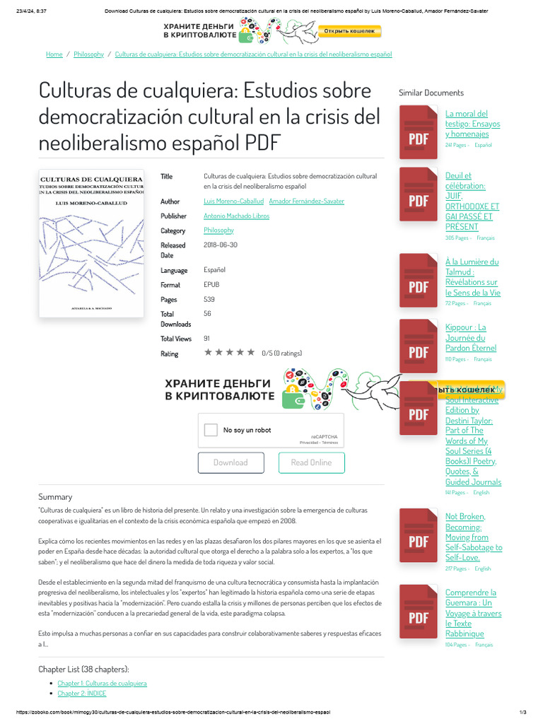 Culturas de Cualquiera: Estudios Sobre Democratización Cultural en La ...