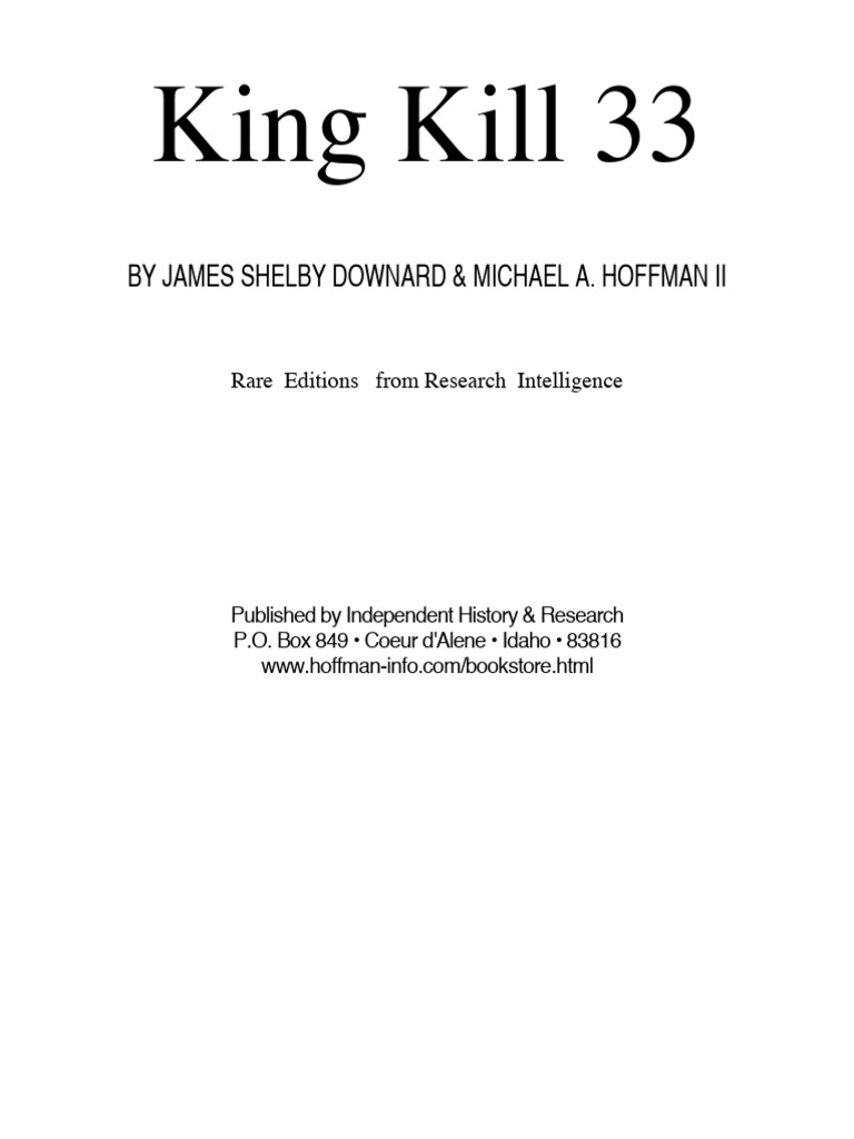 Shelby, Downard, Hoffman, M., King Kill 33, Revelation of The Method ...
