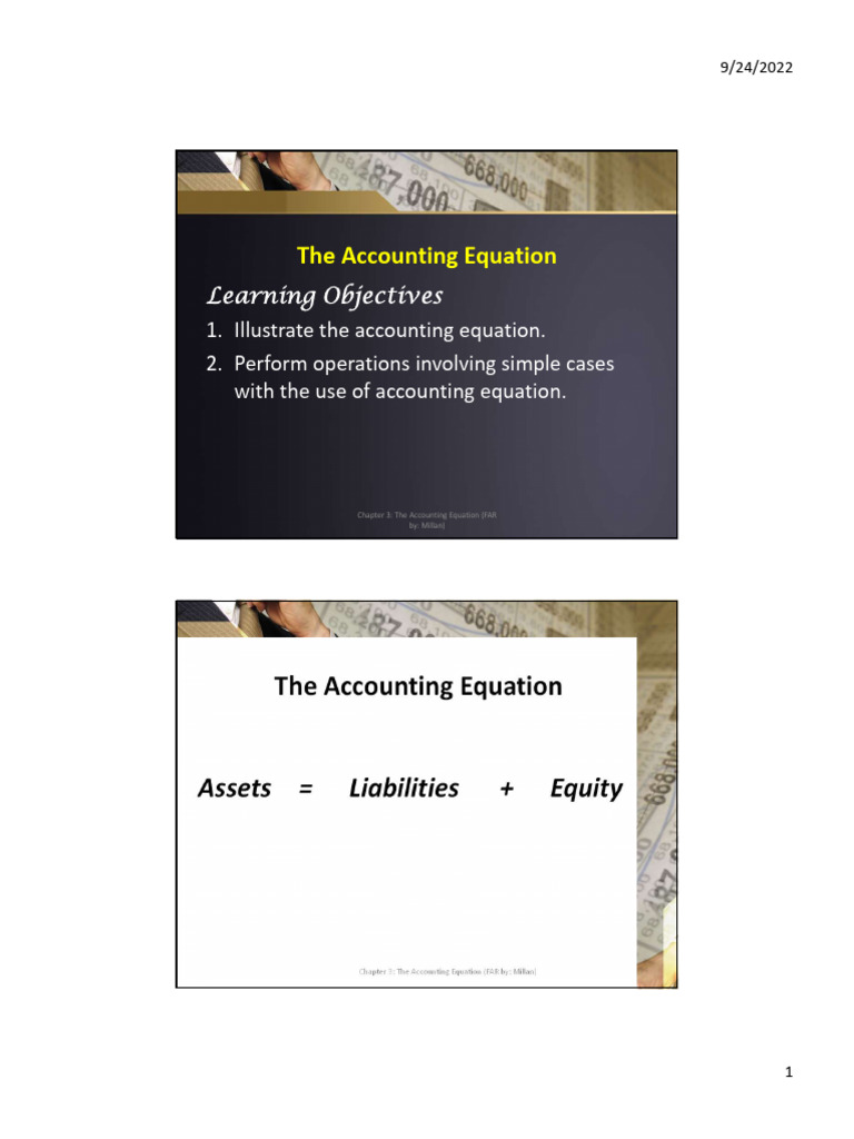 The Accounting Equation | PDF | Equity (Finance) | Expense