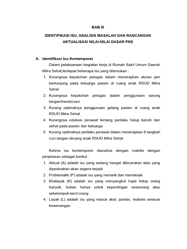 Bab Iii Rancangan Aktualisasi | PDF | Karier & Perkembangan