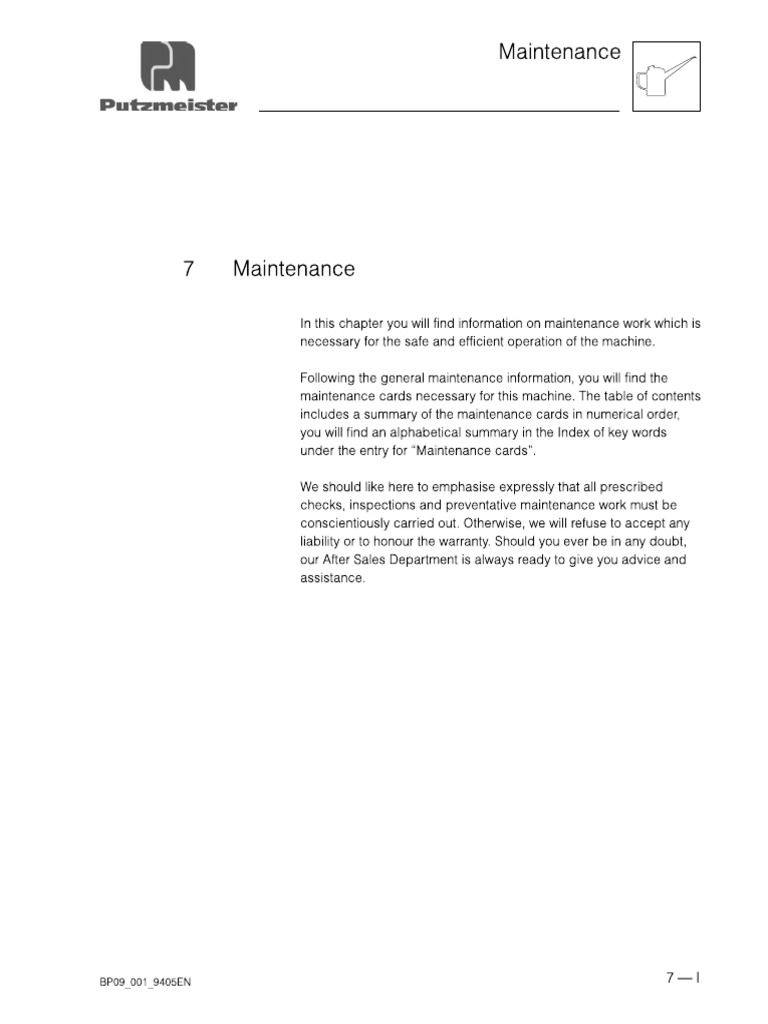 Maintenance | PDF