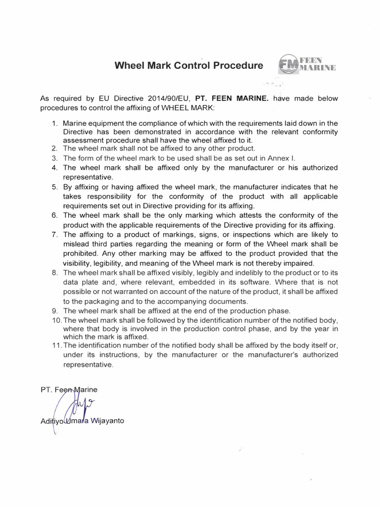 Wheel Mark Control Procedure | PDF