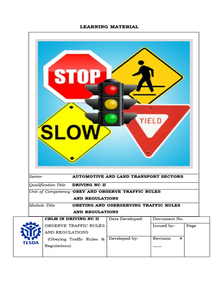 CBLM | Download Free PDF | Traffic | Intersection (Road)