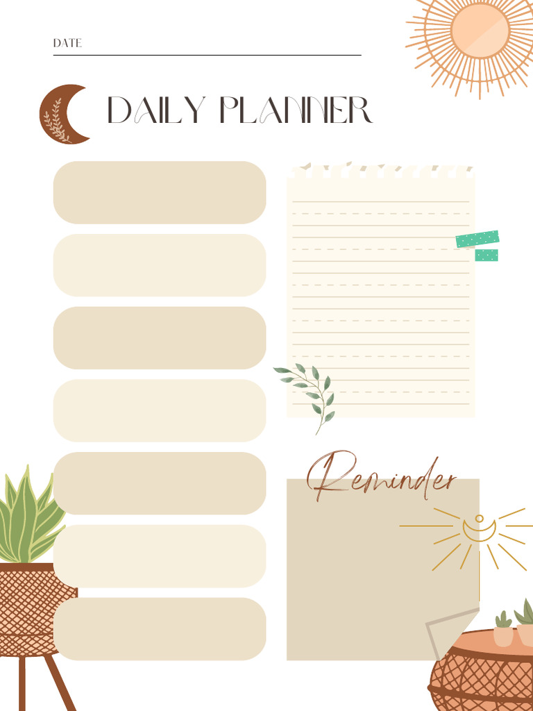 Neutral Illustration Weekly Schedule Planner | PDF