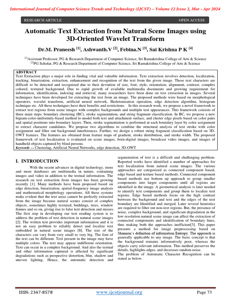 Text Extraction in Complex Images | PDF | Image Segmentation | Wavelet