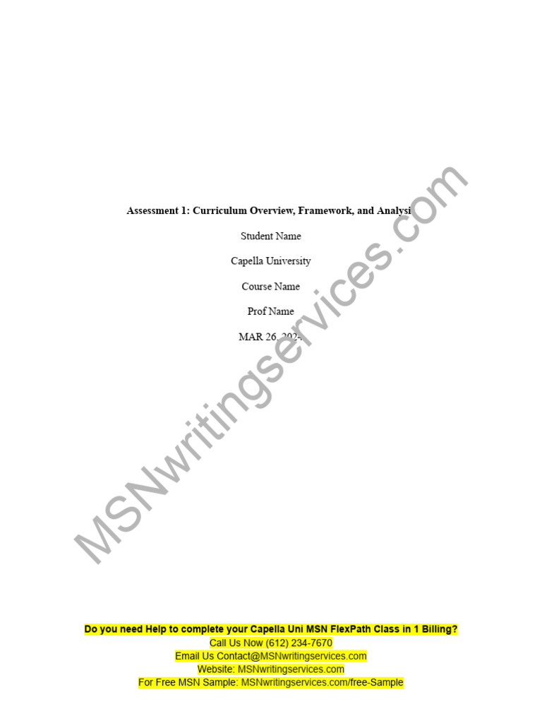 Capella BSN Program Curriculum Analysis | PDF | Nursing | Health Care