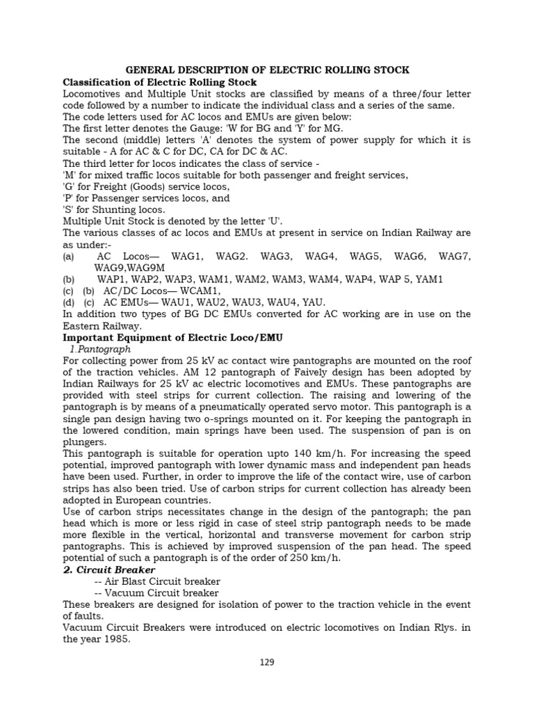 Electric Rolling Stock Overview and Components | PDF | Transformer ...