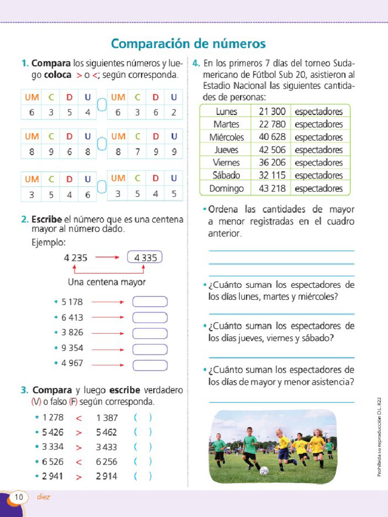 FICHA DE COMPARACION DE NUMEROS | PDF