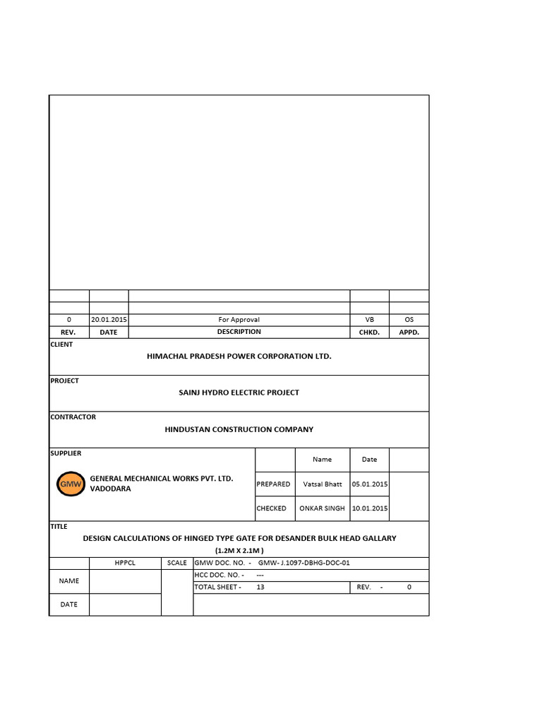 DESIGN OF Bulk Head OF 1.2 M X 2.1 M-R0 | PDF | Applied And ...