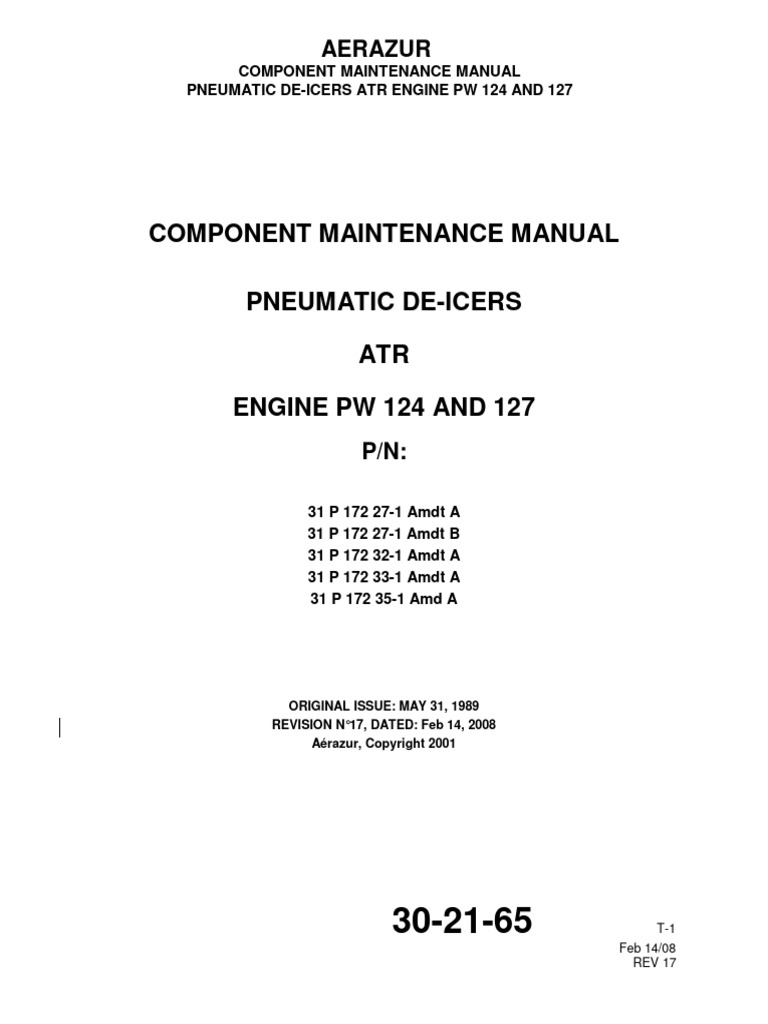 CMM 30-21-65 - De-Icer Boots - 31P172 | PDF