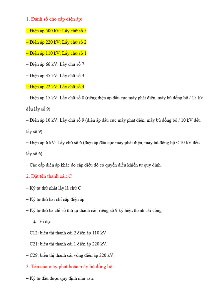 Quy trinh danh so thiet bị trong HTD | PDF