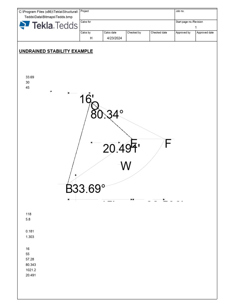 Undrained Stability Example | PDF | Civil Engineering | Solid Mechanics