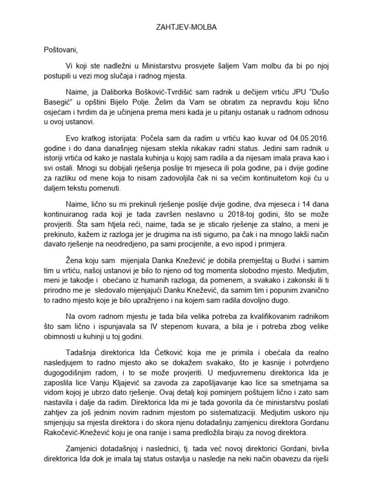 3zahtjev Molba | PDF