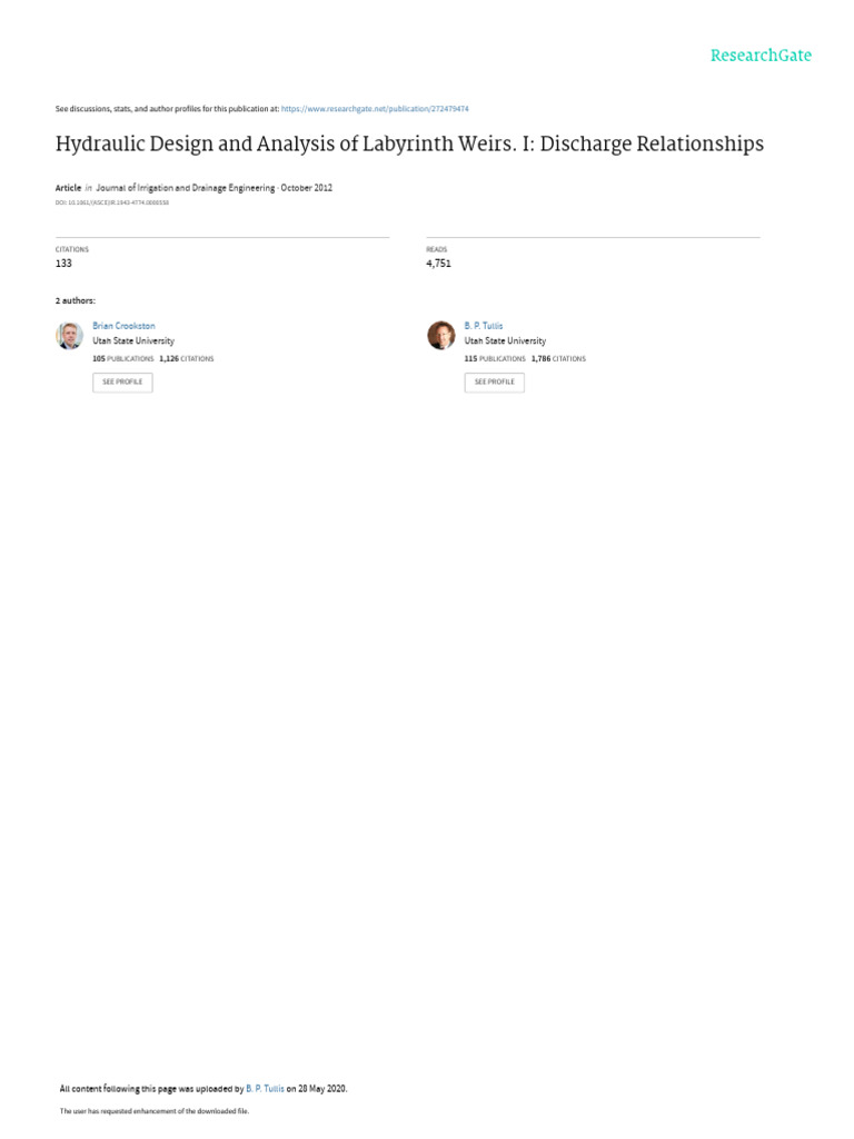 Labyrinth Weir Design 1 | PDF | Discharge (Hydrology) | Spillway