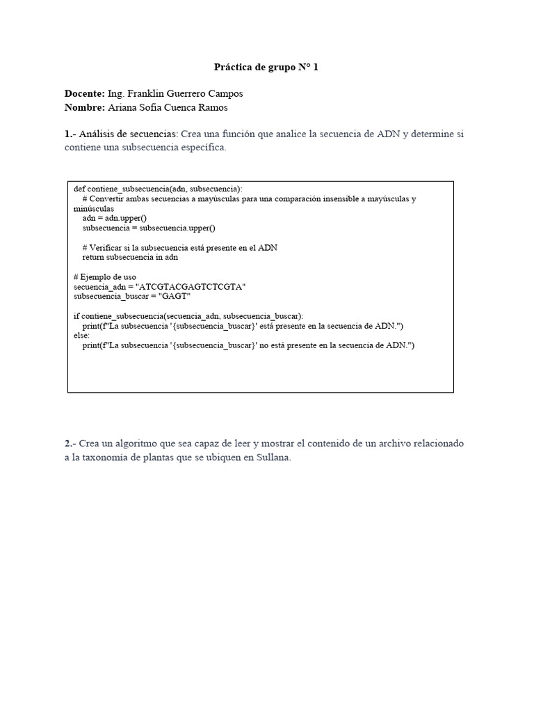 Practica - de - Grupo - N - 1 Sofi | PDF | Adn | Python (lenguaje de programación)
