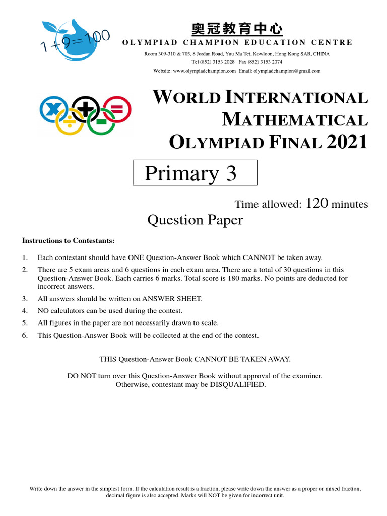 WIMO Final 2021 P3 | PDF | Numbers | Mathematics