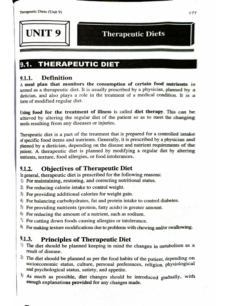 Therapeutic Diet | PDF