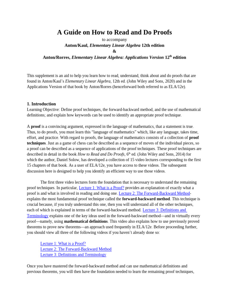 How To Read and Do Proofs Guide | PDF | Mathematical Proof | Matrix (Mathematics)