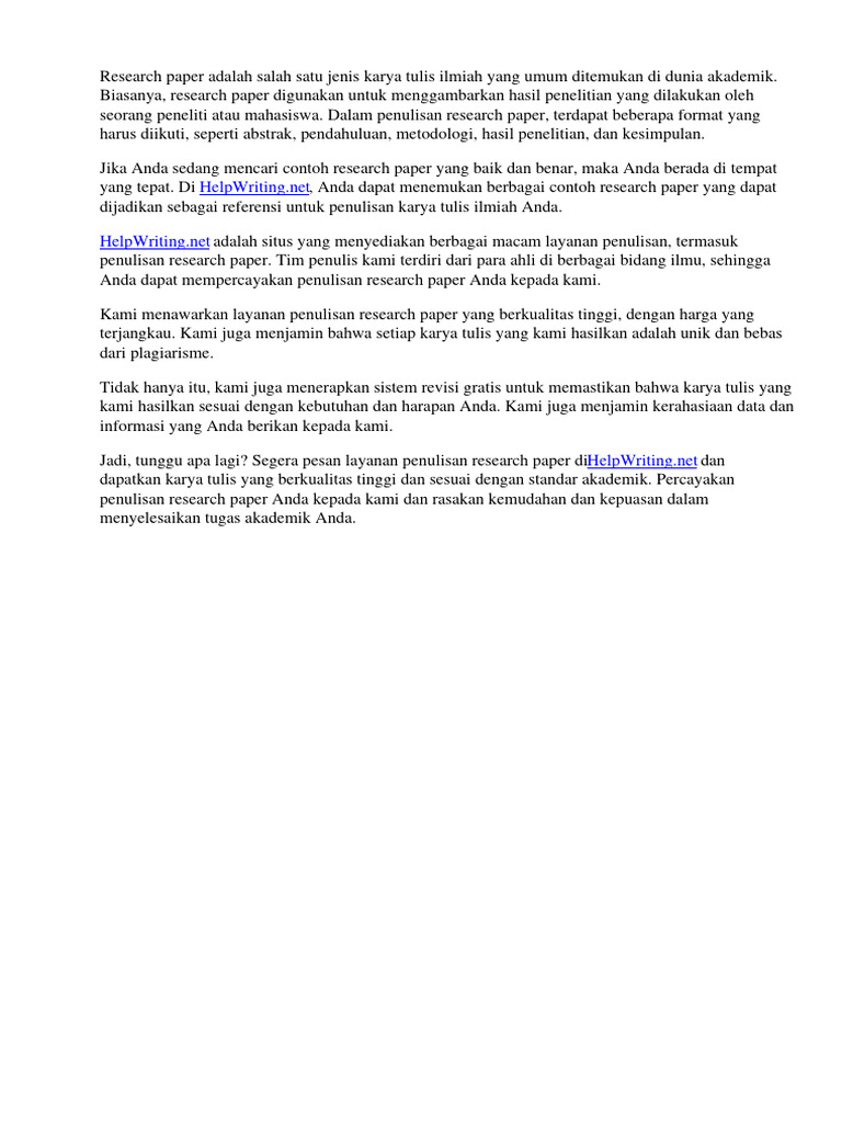 Contoh Research Paper | PDF | Academic Publishing | Apa Style