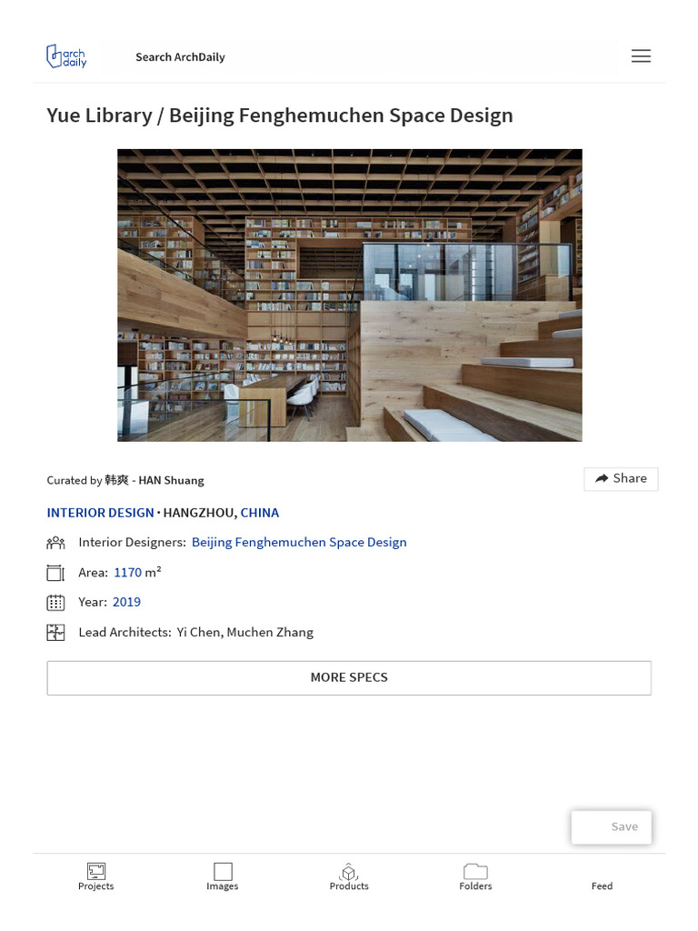 Yue Library - Beijing Fenghemuchen Space Design - ArchDaily | PDF | Wood