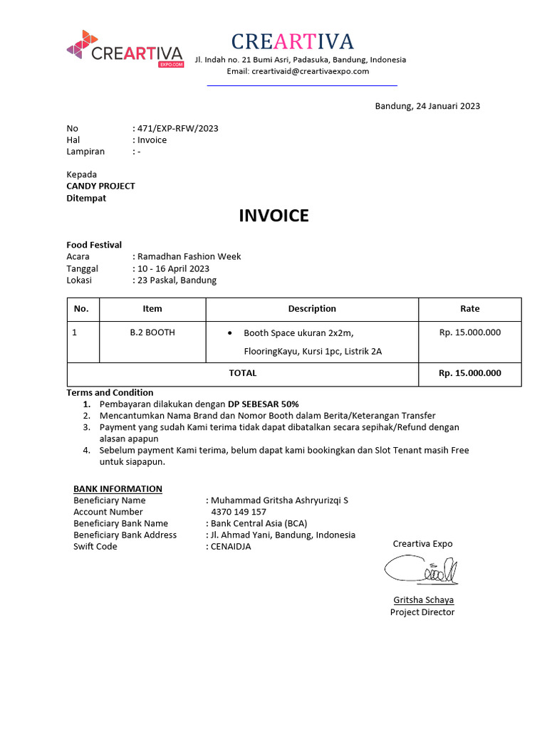 Invoice Rfw Candy Project Pdf