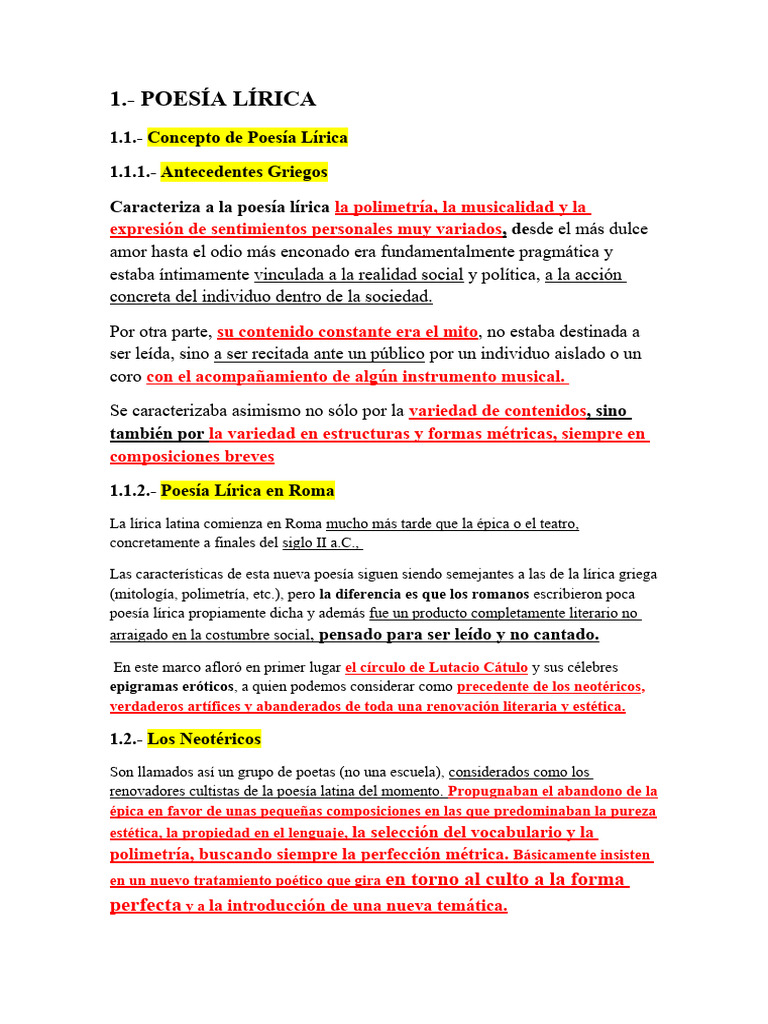 Historia de la Poesía Lírica: Grecia y Roma | PDF | Horacio | Ovidio